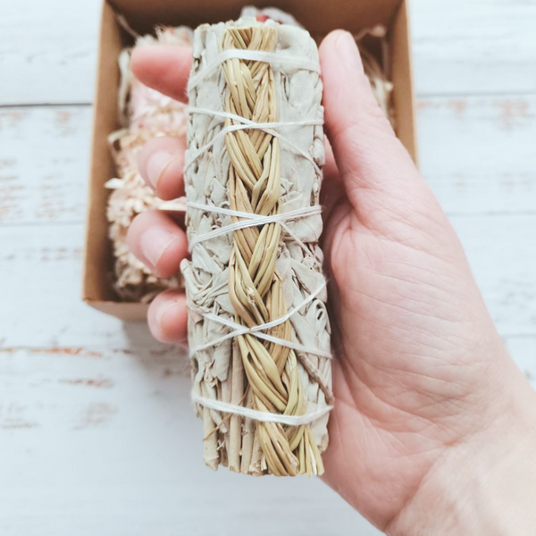 Braided Sweet Grass & White Sage Smudge Native Tribes - Cleansing Heal ...